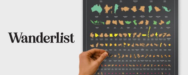 Skrapkarta Länder Wanderlist